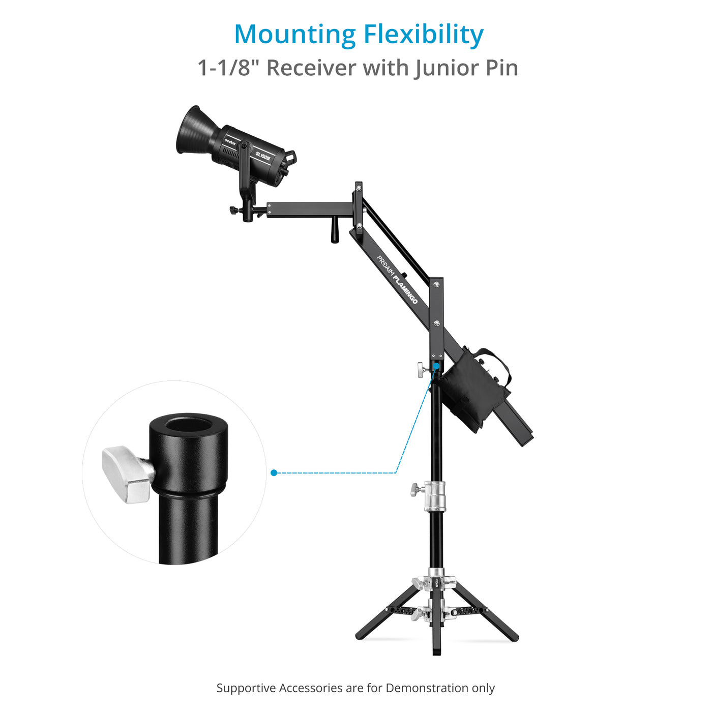 Proaim 38” Camera Slider Stand with 1-1/8" Junior Receiver — Proaim.be