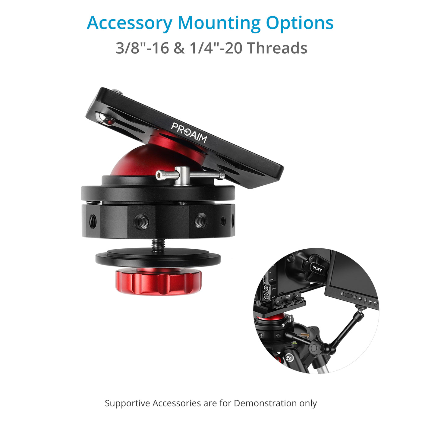 Camera Support Leveling Base – Mitchell & 3/8” Base | Proaim — Proaim.be