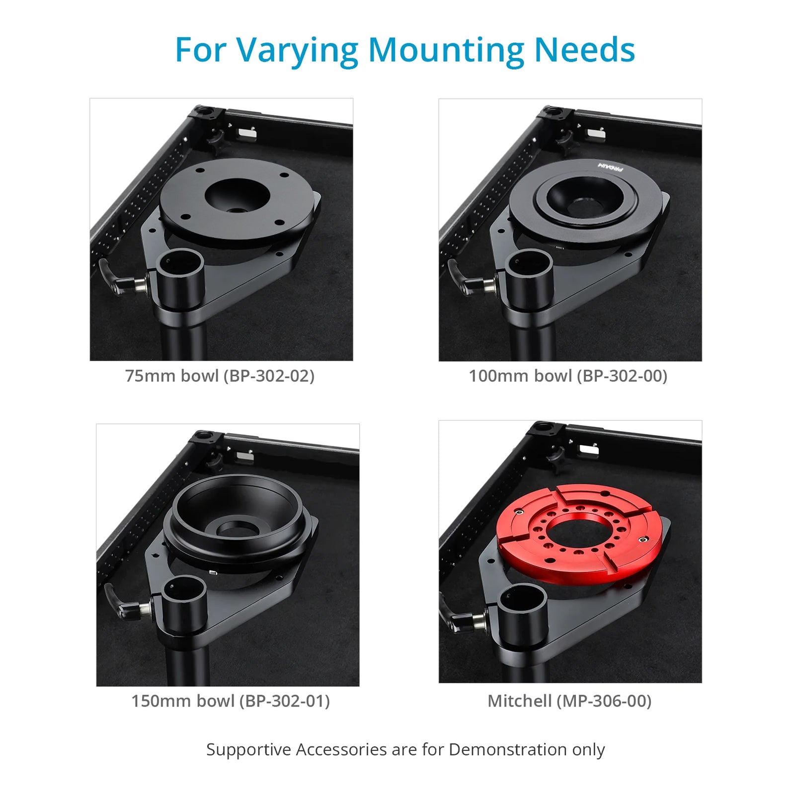 Mitchell Base to Bowl Camera Adapter | 75mm. 100mm. | Proaim — Proaim.be